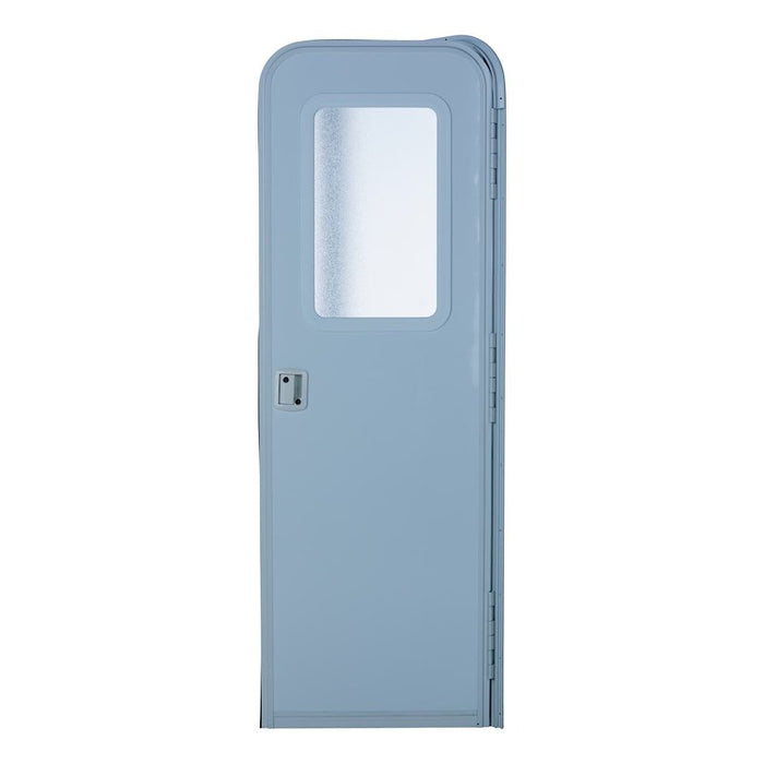 RV Radius Entry Door - Polar White W/ Framed Window