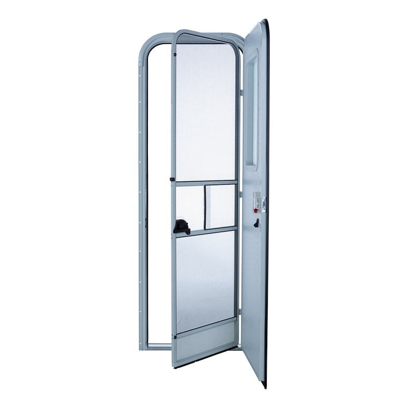 RV Radius Entry Door - Polar White W/ Framed Window